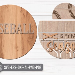 Baseball Sign SVG Laser Cut Files - Baseball Door Hanger Svg - Baseball ...