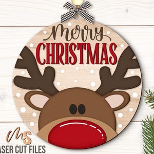 Reindeer Merry Christmas Ornament SVG - Reindeer Ornament Svg - Merry ...