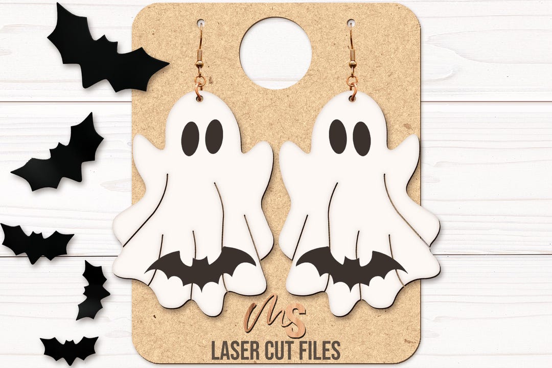 Ghost Earrings SVG - Halloween Earrings Svg - Halloween Dangle Earrings ...