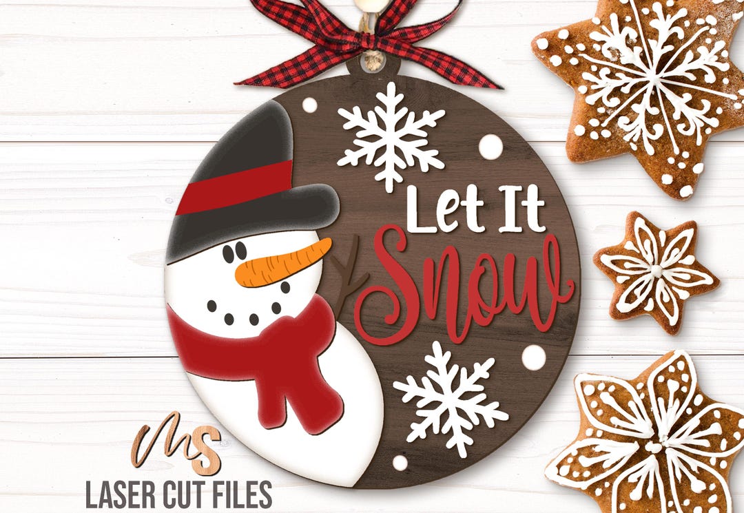 Snowman Christmas Ornament SVG - Snowman Ornament Svg - Let It Snow Svg ...