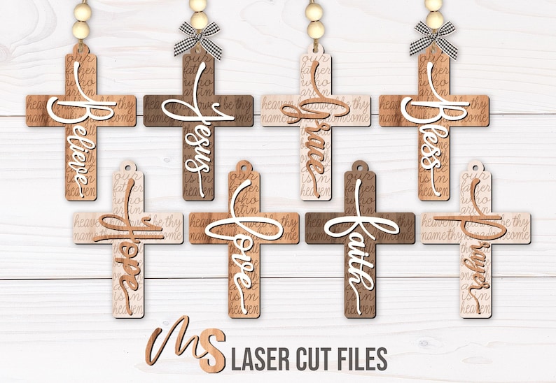Religious Cross Ornament SVG Bundle: Jesus Faith Cross SVG Laser Cut ...