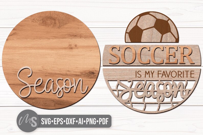 Soccer Season Sign SVG: Soccer Ball Door Hanger Laser Cut Files ...