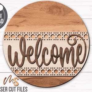 Minimalist Boho Welcome Sign SVG: Farmhouse Door Hanger SVG Laser Cut ...