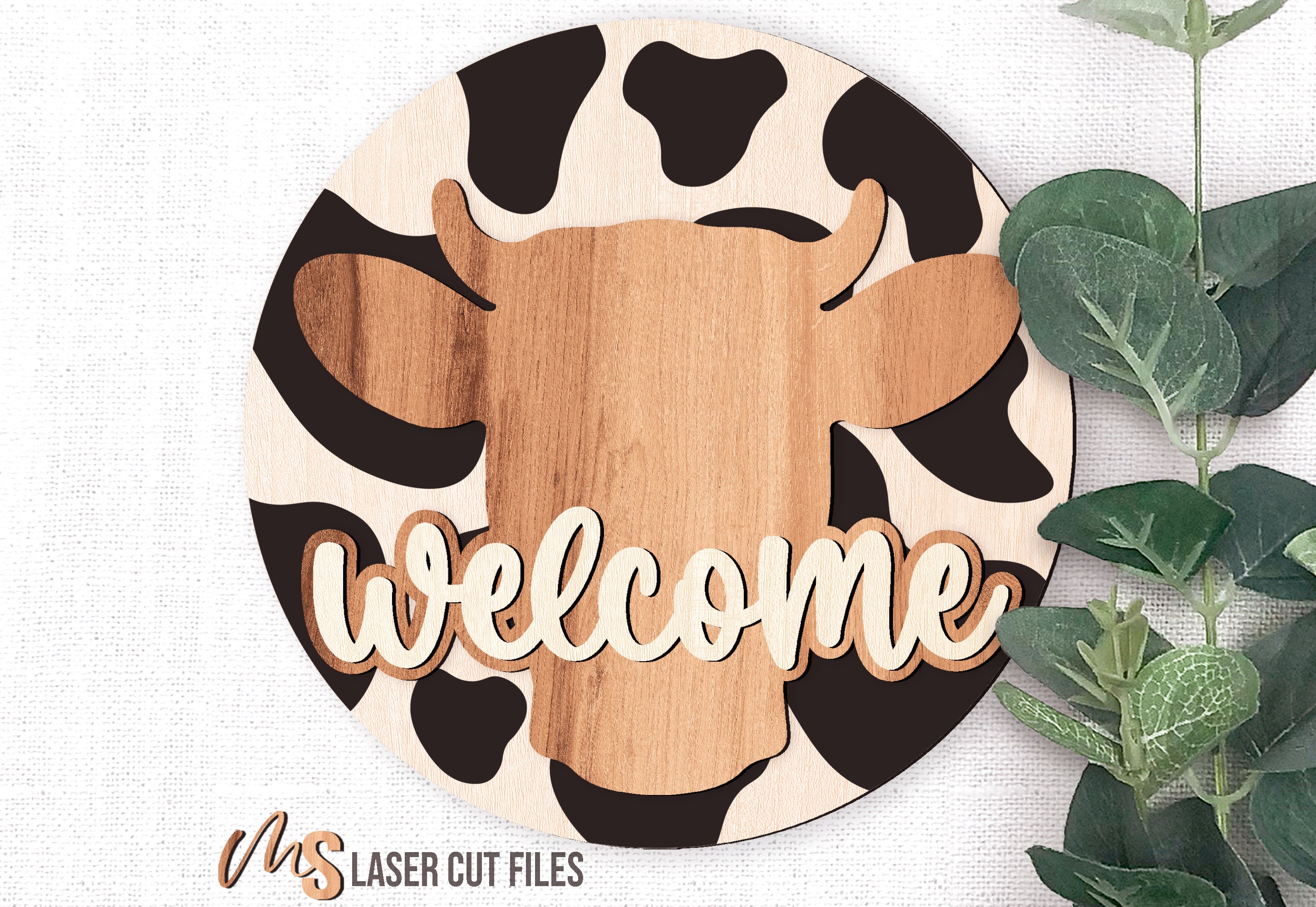 Cow Welcome Sign Svg Cow Door Hanger Svg Cow Svg Laser - Etsy Israel