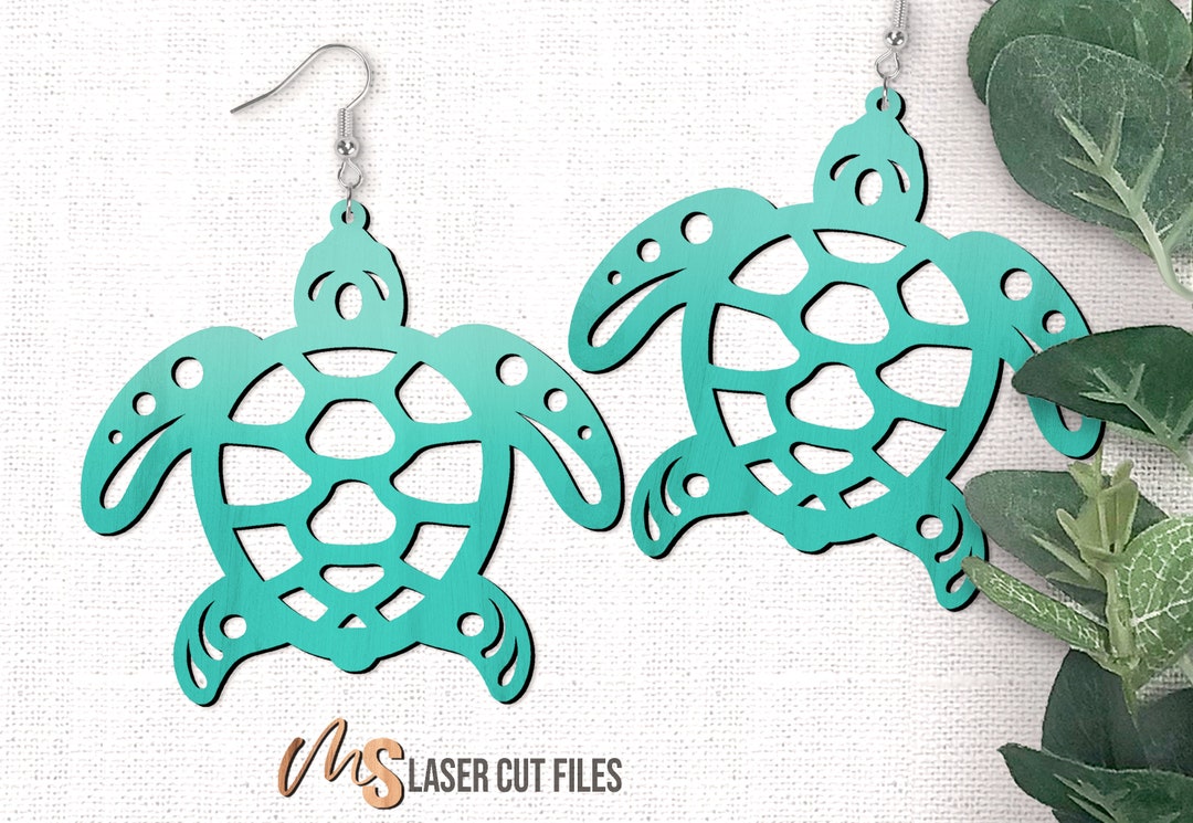 Turtle Earrings SVG - Earring Svg - Sea Turtle Svg - Laser Cut Files ...