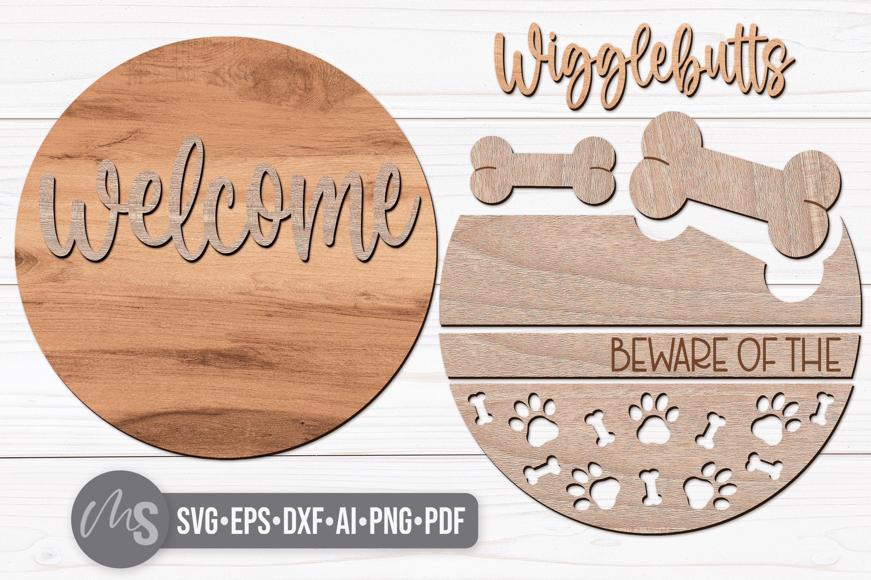 Funny Dogs Welcome Sign Svg - Dog Door Hanger Svg - Beware of ...
