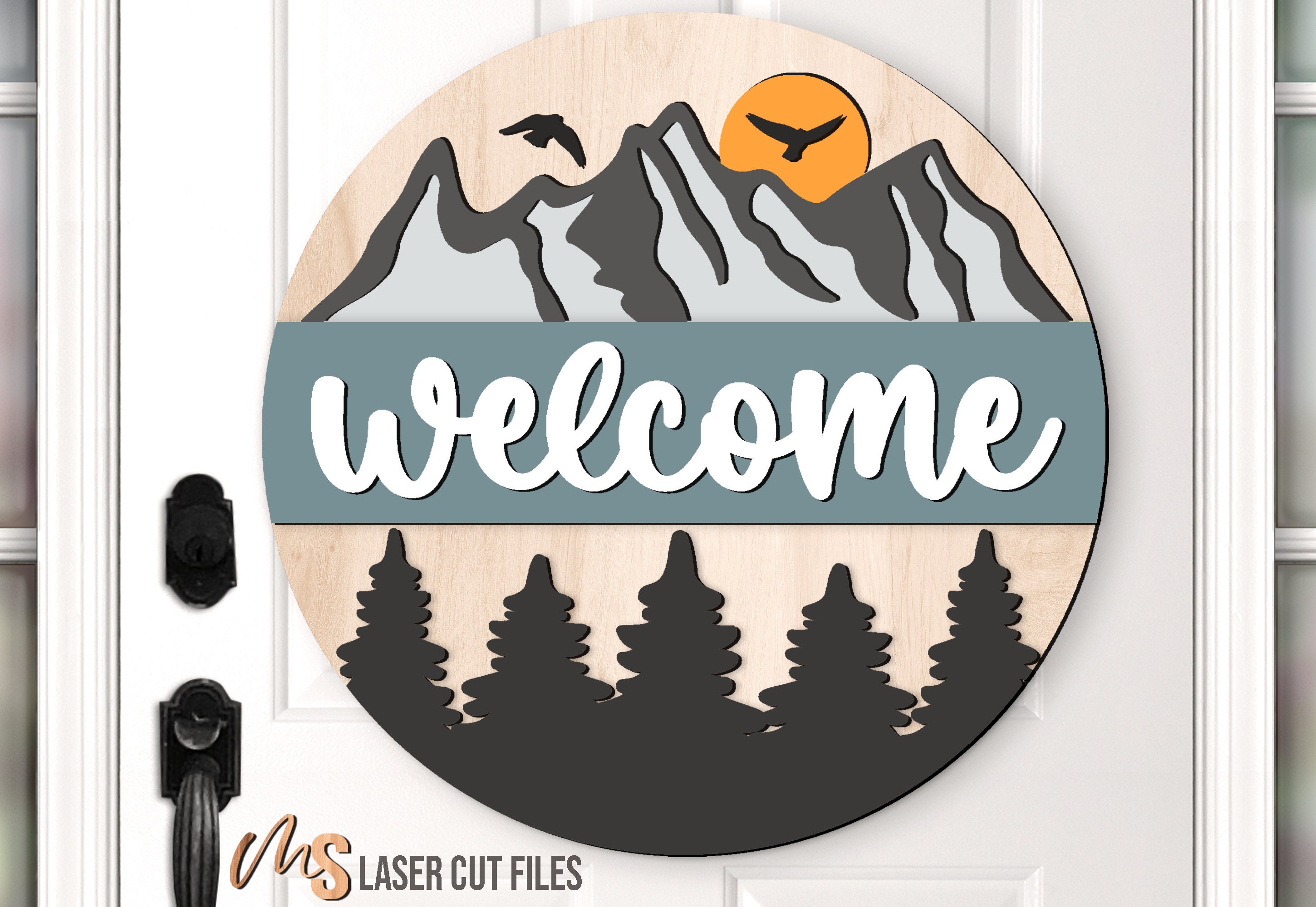 Mountain Door Hanger Svg Mountain Svg Welcome Sign Svg - Etsy