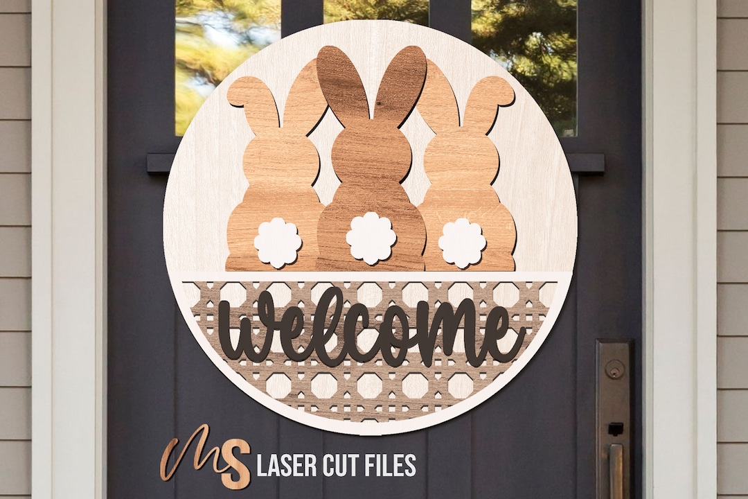 Easter Welcome Sign SVG - Easter Bunny Svg - Laser Cut Files - Easter ...