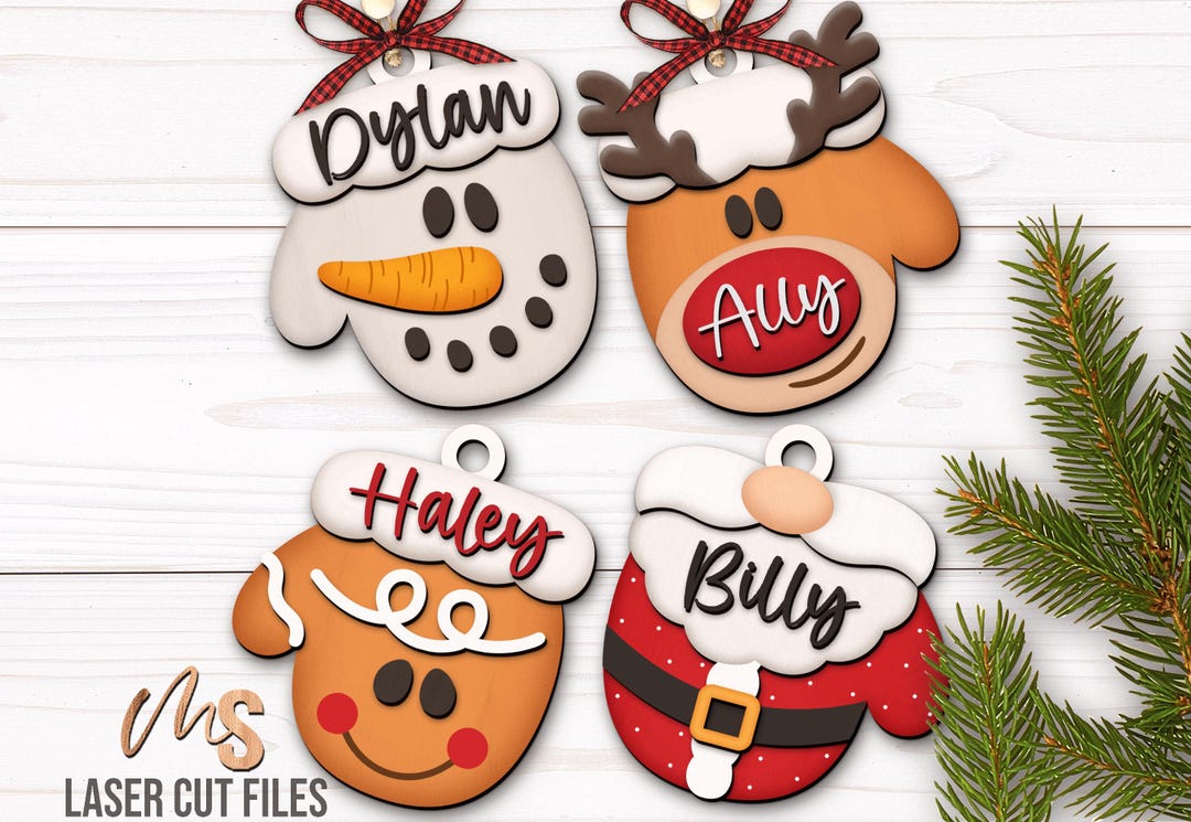 Custom Mittens Christmas Ornament SVG Bundle: Laser Cut Files for ...