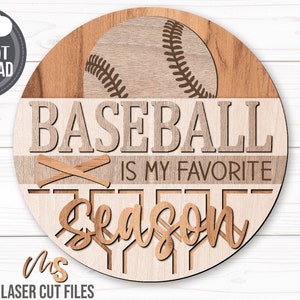 Baseball Sign SVG Laser Cut Files - Baseball Door Hanger Svg - Baseball ...