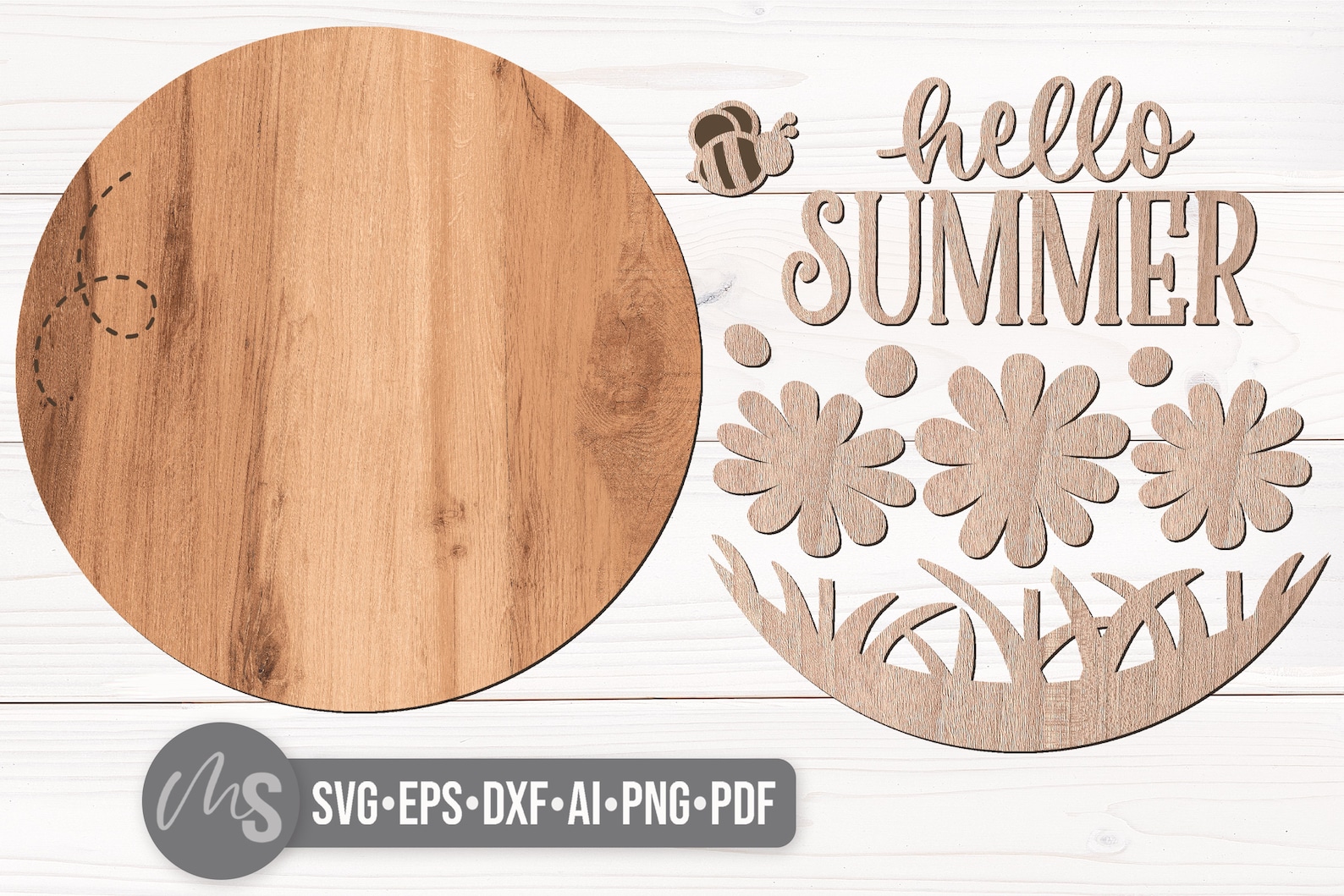 Daisy Hello Summer Door Hanger Svg - Summer Welcome Sign Svg - Daisy ...