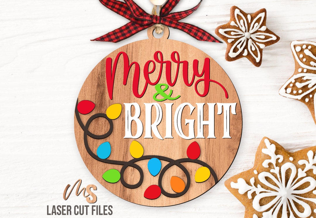 Christmas Lights Ornament SVG - Merry and Bright Svg - Christmas ...
