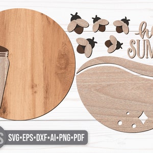 Hello Summer Firefly Door Hanger SVG - Summer Welcome Sign Svg ...