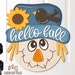 Hello Fall Scarecrow Door Hanger Svg - Fall Welcome Sign Svg ...