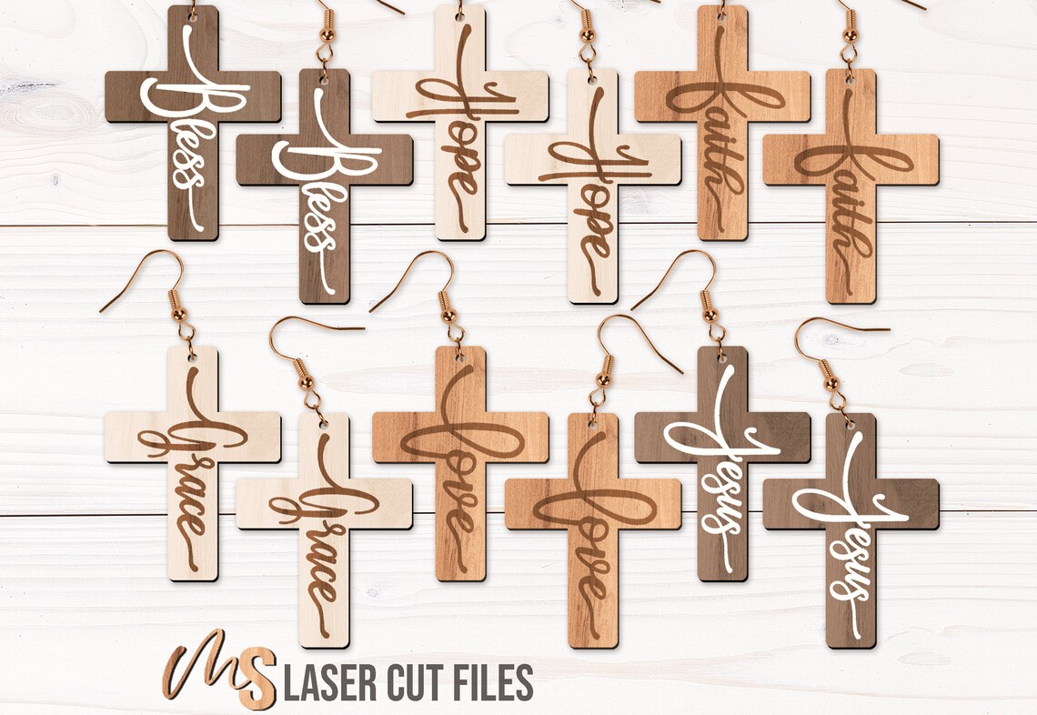 Christian Cross Earrings SVG - Cross Svg - Religious Earring Svg ...