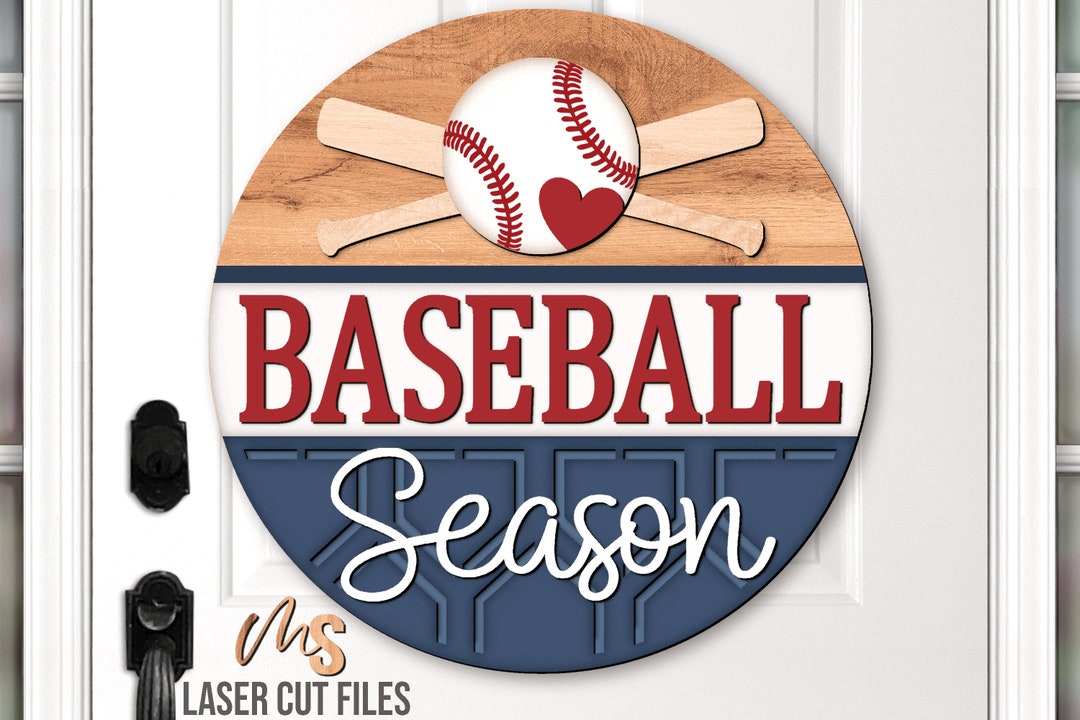Love Baseball Sign SVG - Baseball Door Hanger Svg - Heart Baseball Svg ...