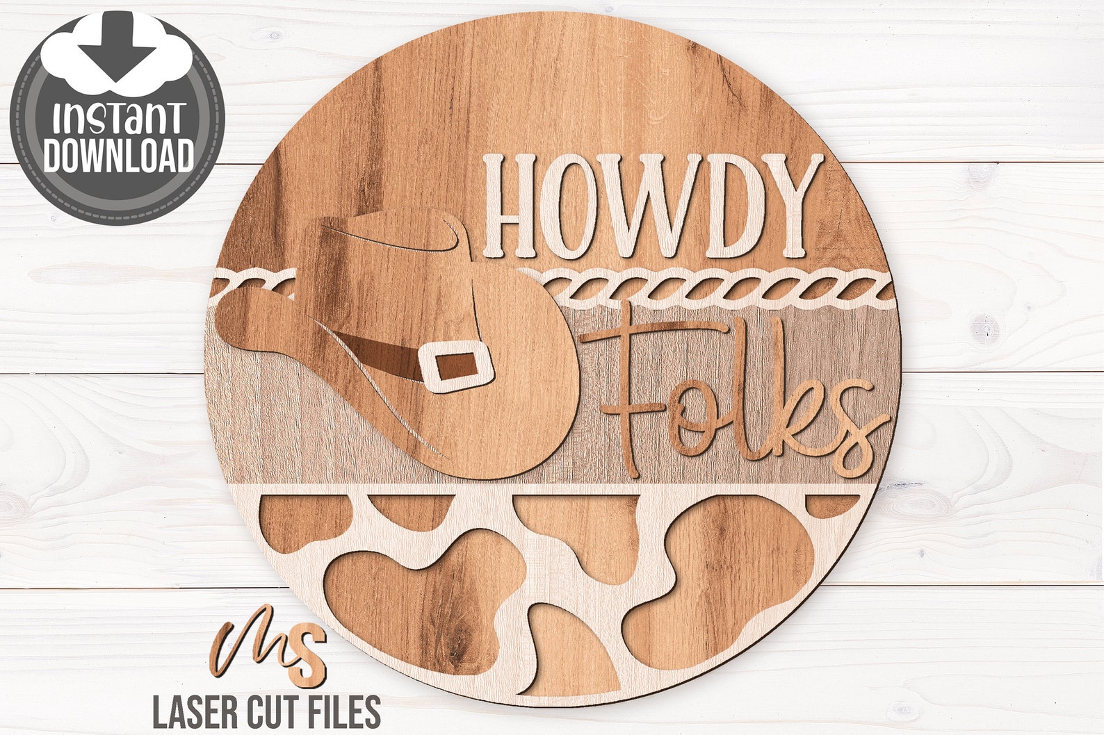 Howdy Folks Door Hanger Svg - Cowboy Hat Svg - Western Door Sign ...