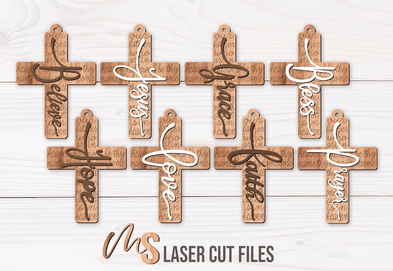 Religious Cross Ornament SVG Bundle: Jesus Faith Cross SVG Laser Cut ...