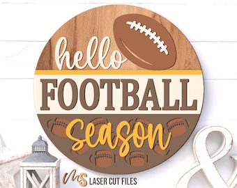 Football Season SVG - Football Door Hanger Svg - Football Svg - Laser ...