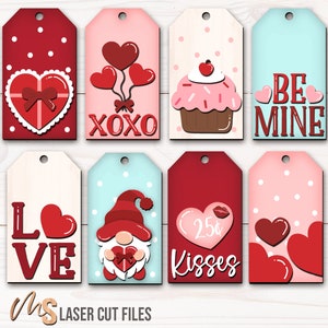 Valentine Gift Tags SVG - Valentine Tags Laser Files - Valentine Name ...