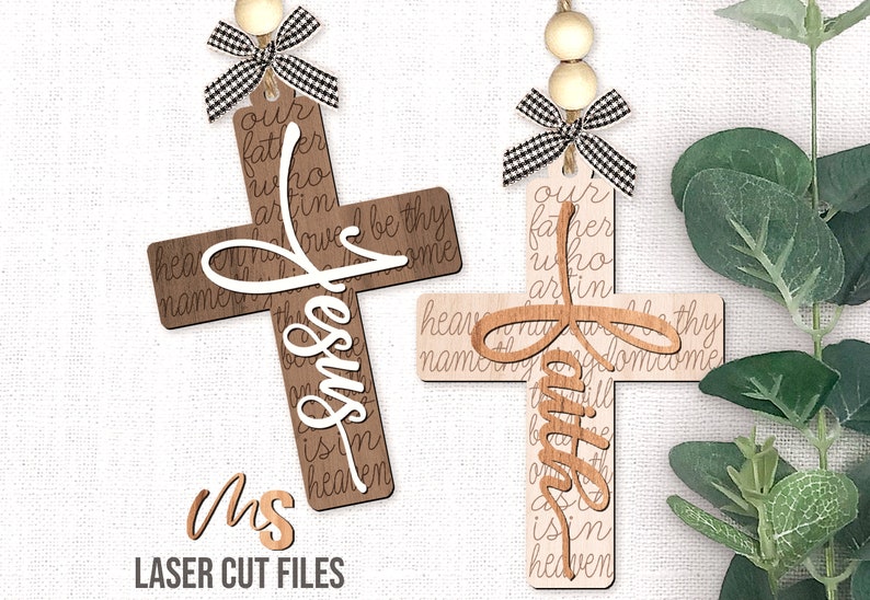 Religious Cross Ornament SVG Bundle: Jesus Faith Cross SVG Laser Cut ...