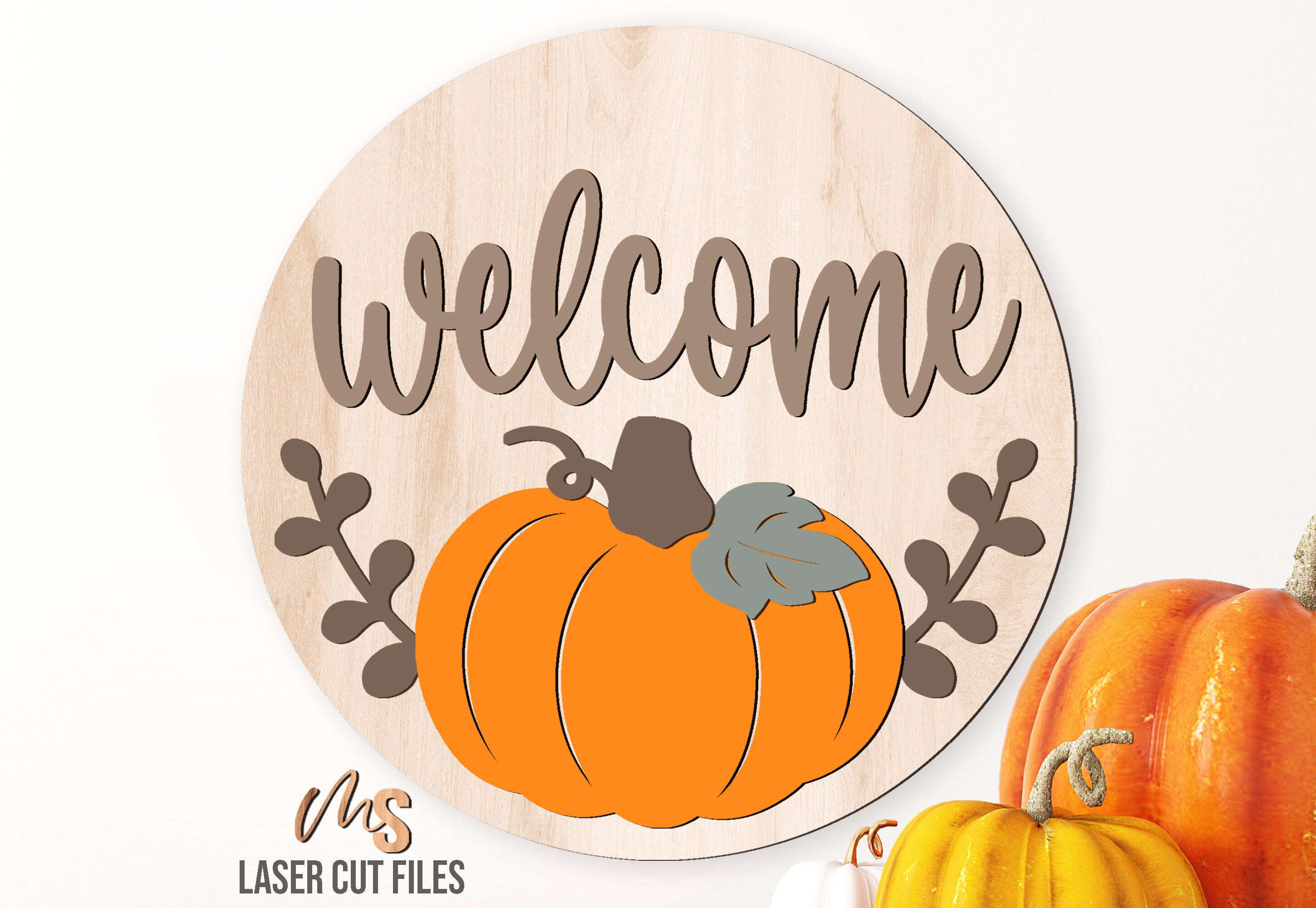 Fall Welcome Sign Svg Fall Door Hanger Svg Pumpkin Svg - Etsy