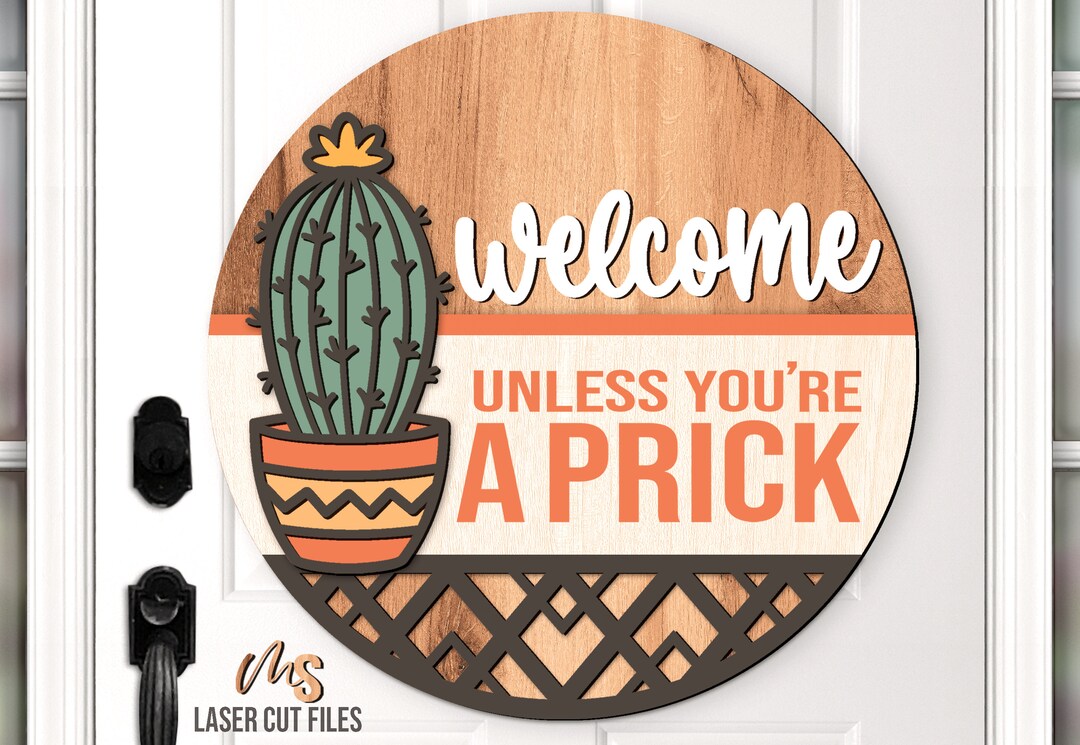Cactus Welcome Sign Svg - Western Door Hanger Svg - Cactus Svg ...