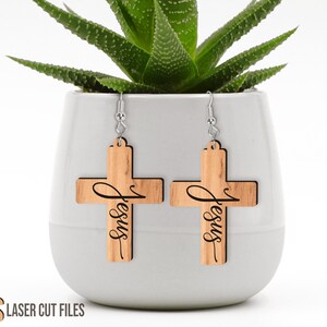 Christian Cross Earrings SVG - Cross Svg - Laser Cut Files - Earring ...