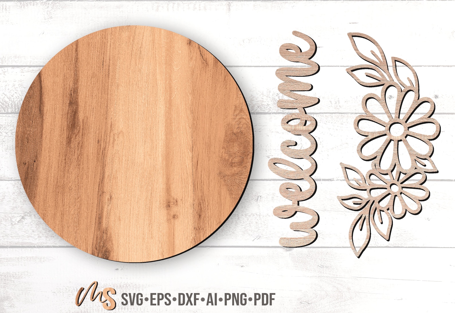 Daisy Welcome Sign SVG Flower Door Hanger Svg Daisy Svg - Etsy