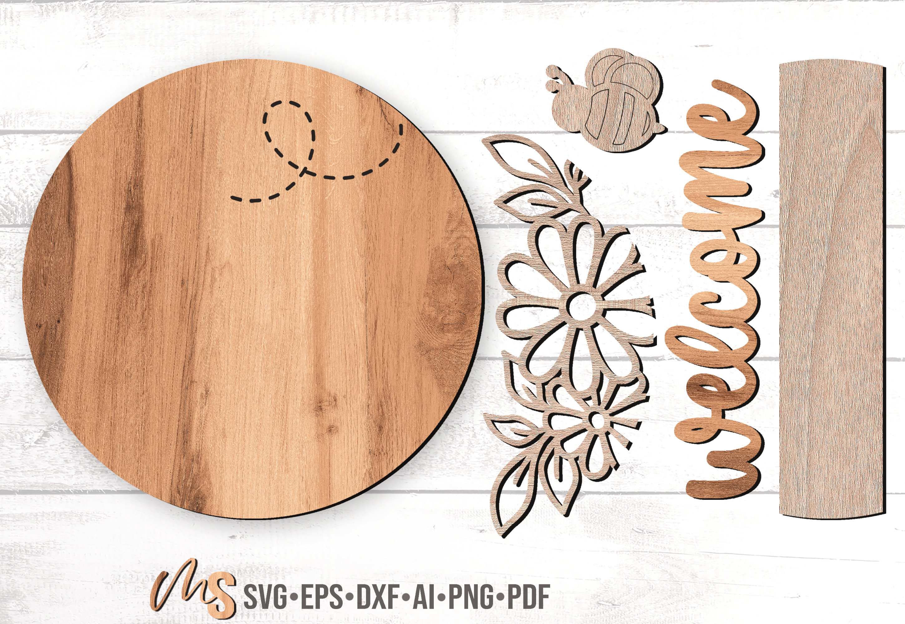 Daisy Welcome Sign SVG - Daisy Bee Door Hanger Svg - Daisy Svg - Bee ...