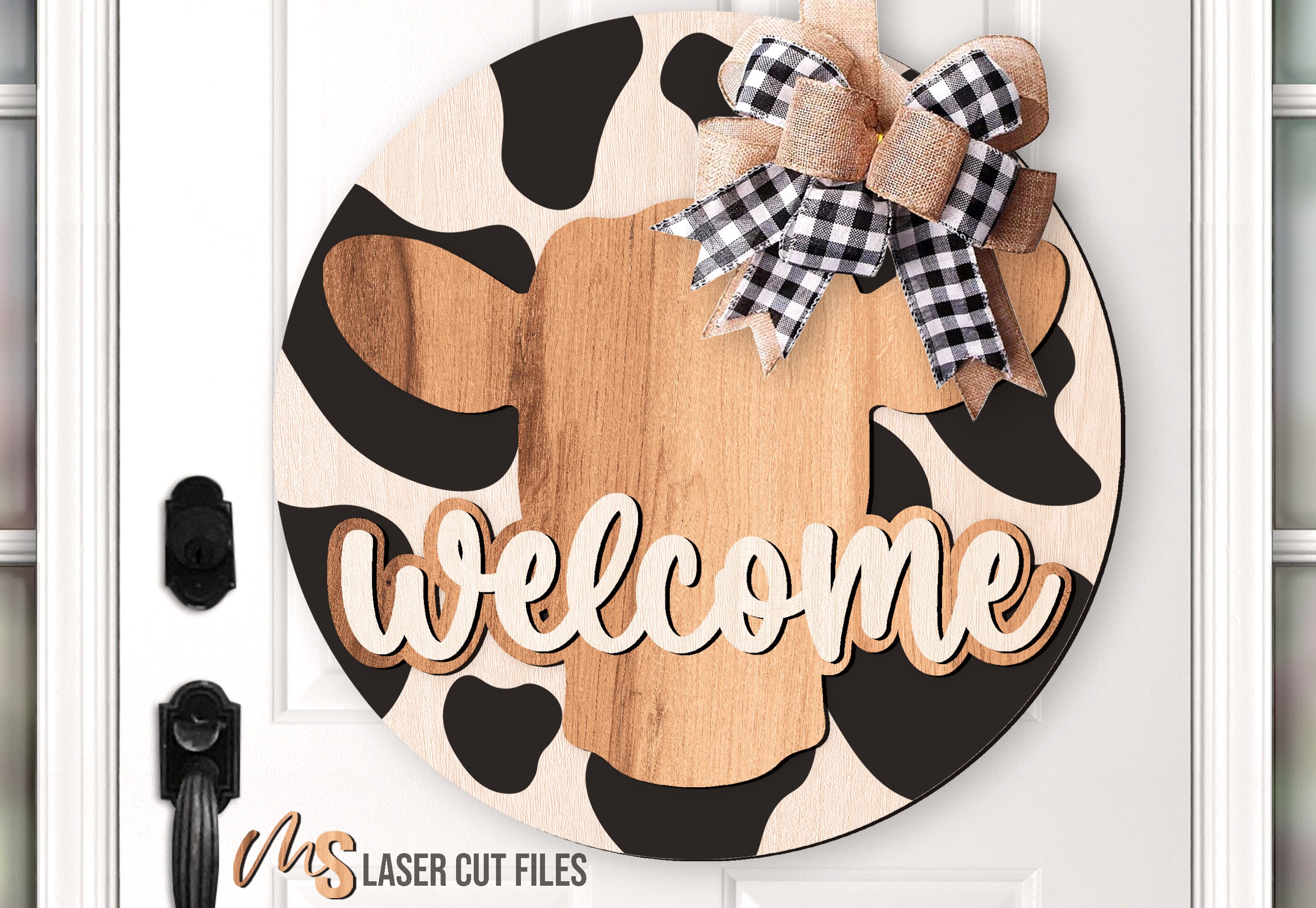 Cow Welcome Sign Svg Cow Door Hanger Svg Cow Svg Laser - Etsy