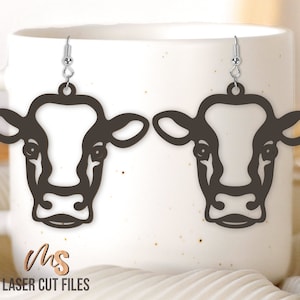 Cow Earrings SVG - Cow Head Svg - Laser Cut Files - Cow Svg - Earring ...