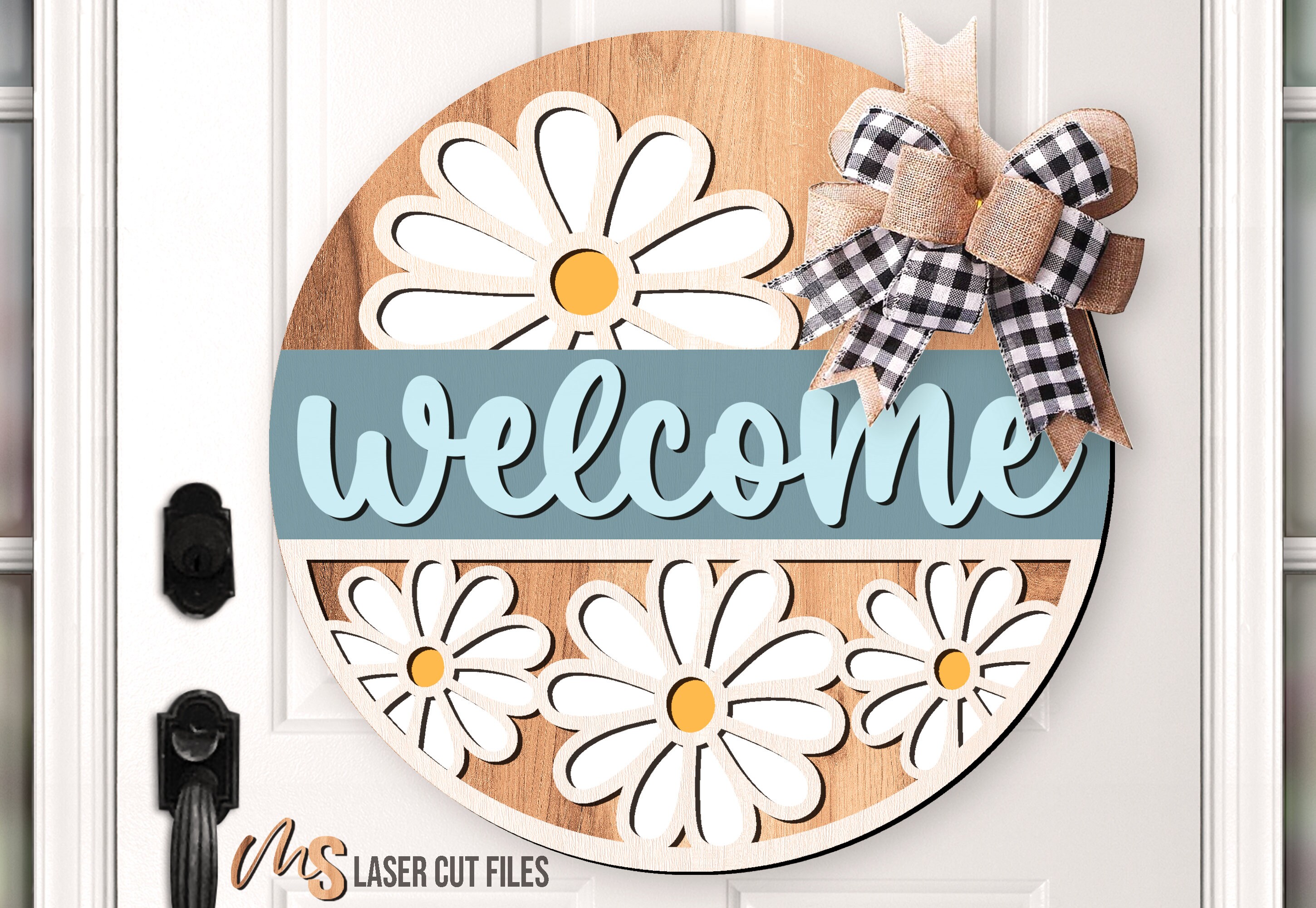 Daisy Welcome Sign SVG Daisy Door Hanger Svg Daisy Svg - Etsy