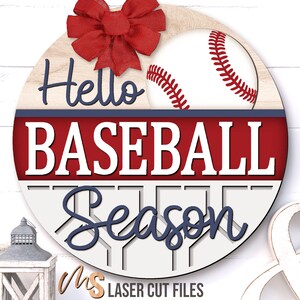 Hello Baseball Season Sign SVG - Baseball Door Hanger Svg - Baseball ...