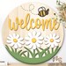 Floral Daisy Welcome Sign SVG - Daisy Flowers Door Hanger Svg - Daisy ...