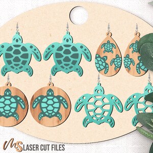 Turtle Earrings SVG - Earring Svg - Sea Turtle Svg - Laser Cut Files ...