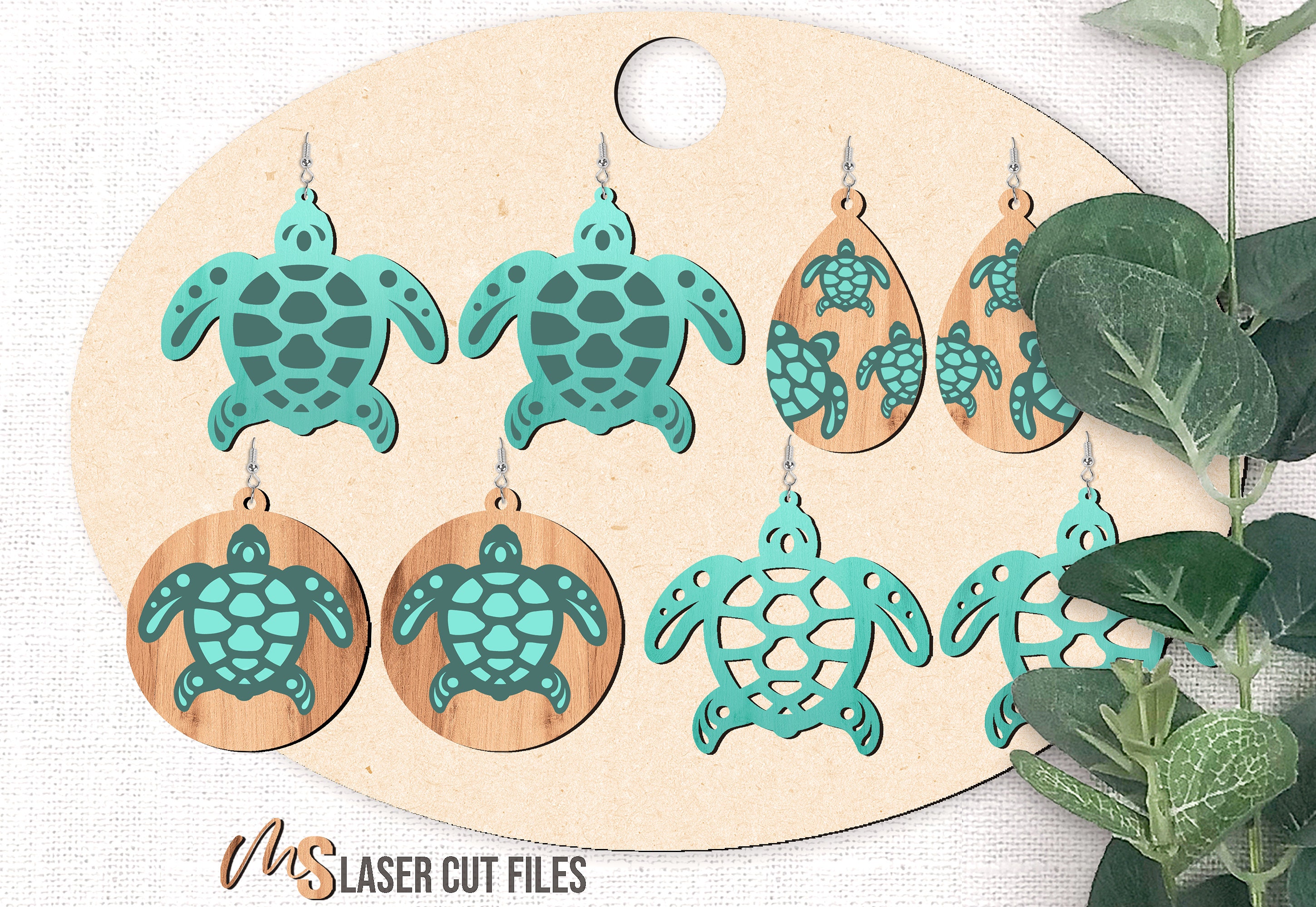 Turtle Earrings SVG Earring Svg Sea Turtle Svg Laser Cut - Etsy