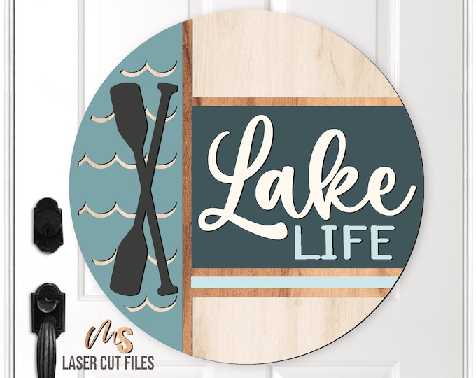 Lake Sign- Lake Time Door Sign SVG Laser File - Glowforge File - Summer ...