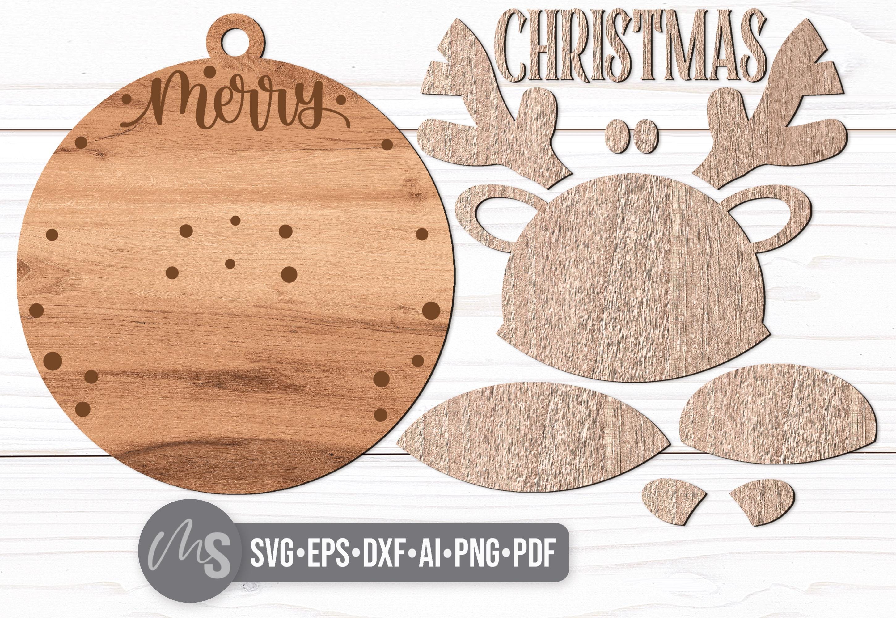 Reindeer Merry Christmas Ornament SVG - Reindeer Ornament Svg - Merry ...