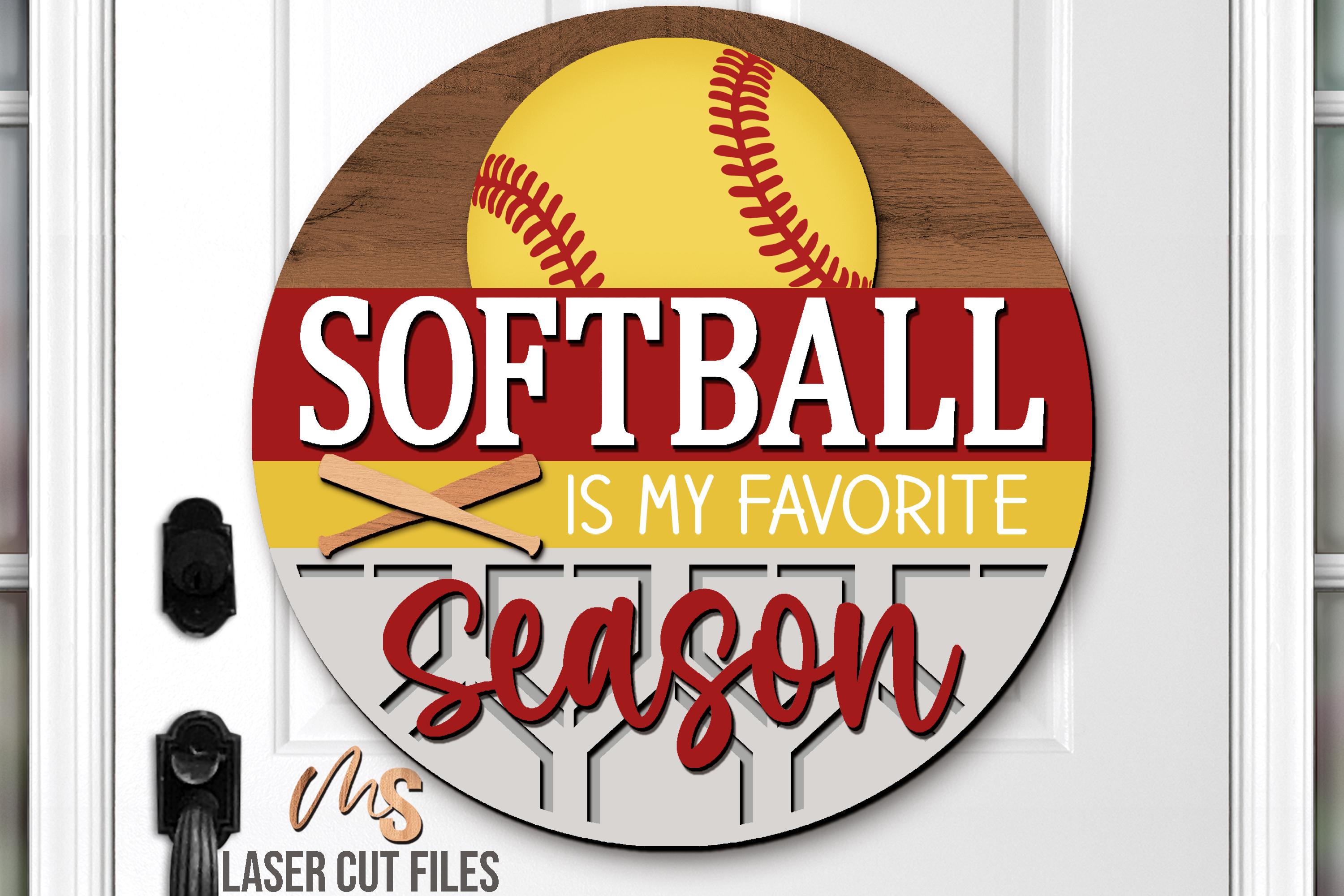 Softball Season Sign SVG - Softball Door Hanger Svg - Softball Svg ...