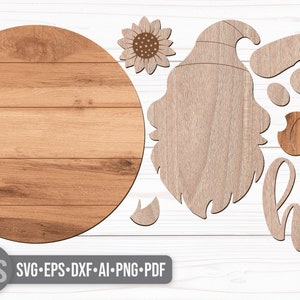 Fall Gnome Welcome Sign Svg - Fall Door Hanger SVG - Laser Cut Files ...