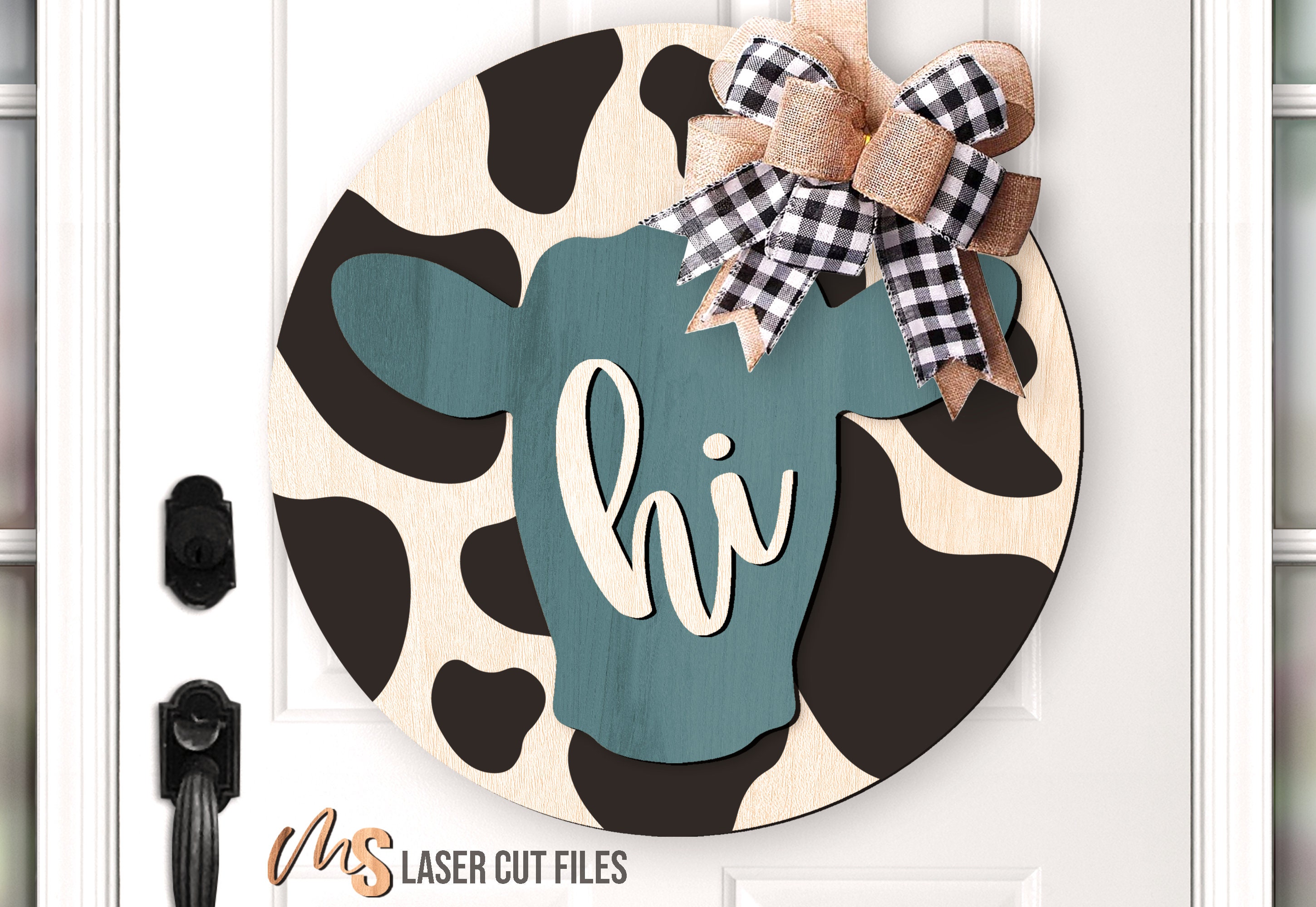 Cow Door Hanger Svg Cow Svg Welcome Sign Svg Laser Cut - Etsy