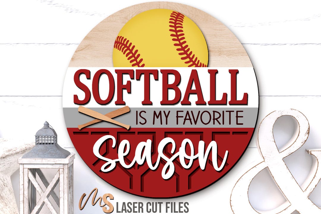 Softball Season Sign SVG - Softball Door Hanger Svg - Softball Svg ...