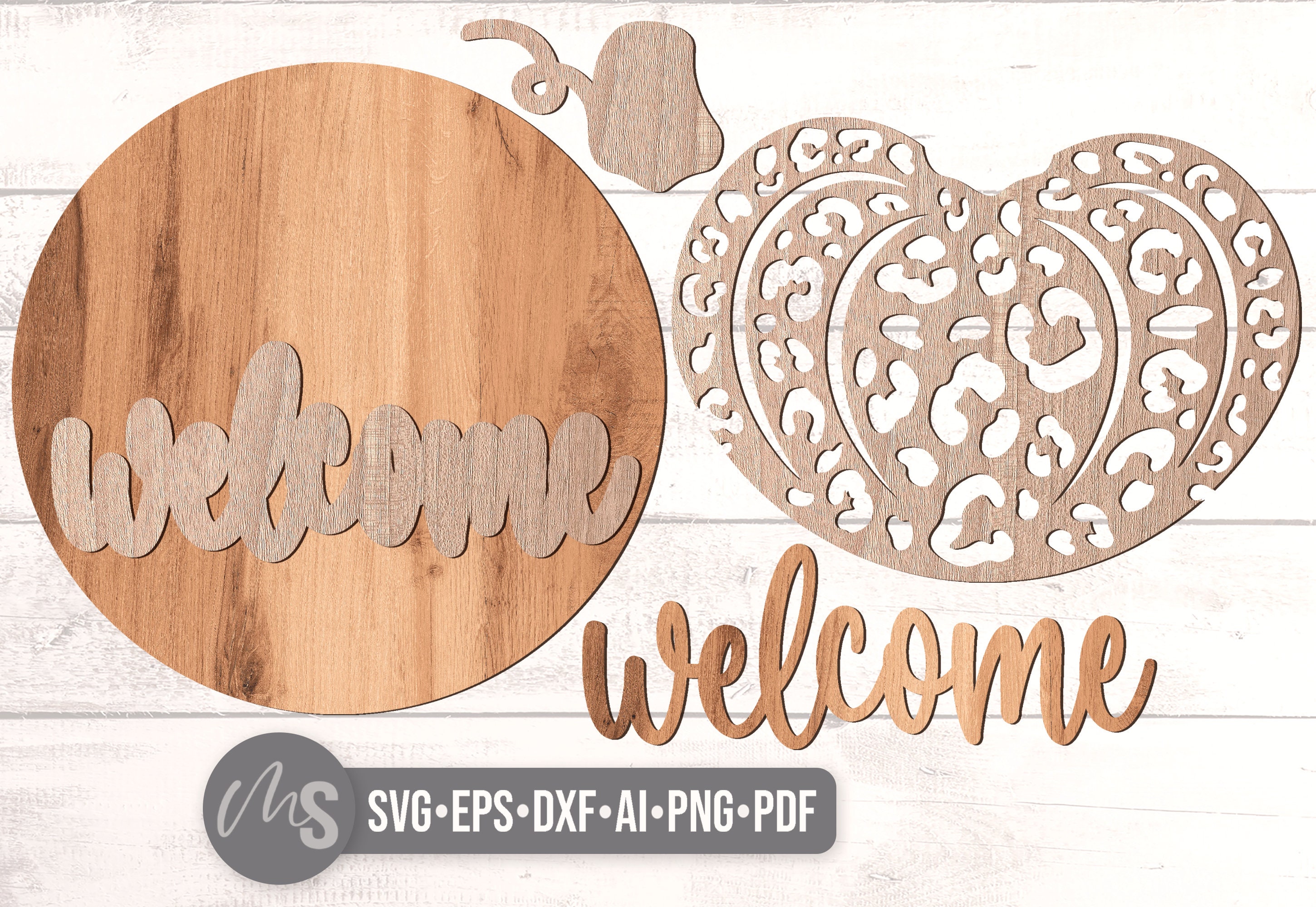 Fall Welcome Sign Svg Fall Door Hanger SVG Leopard Print - Etsy