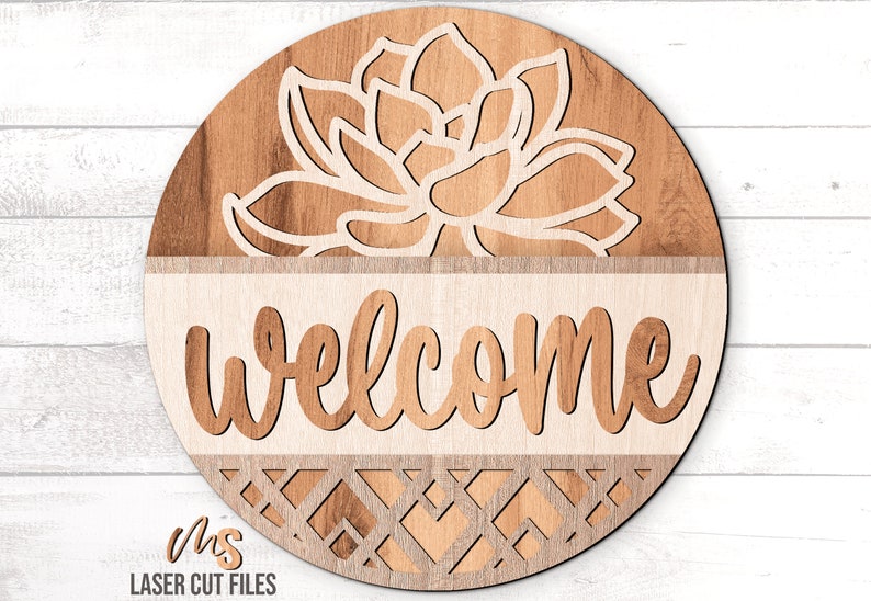 Succulent Welcome Sign Svg - Succulent Door Hanger Svg - Succulent Svg ...
