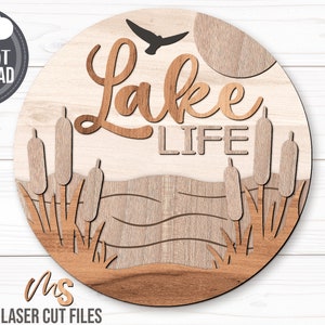 Lake Life SVG - Lake House Sign Svg - Summer Door Hanger Svg - Laser ...