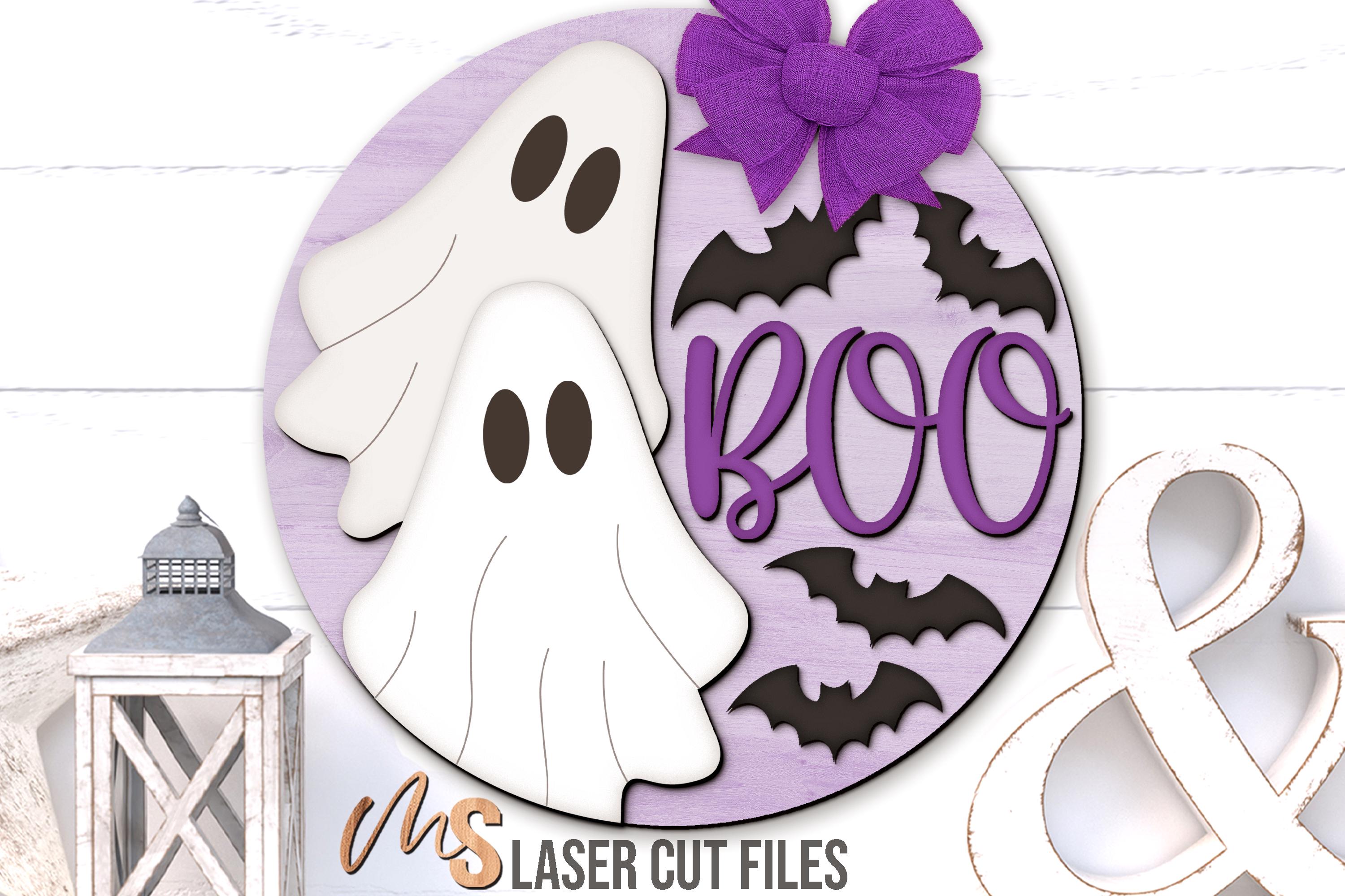 Halloween Ghost Door Hanger Svg - Ghost Halloween Sign Svg - Boo Svg ...