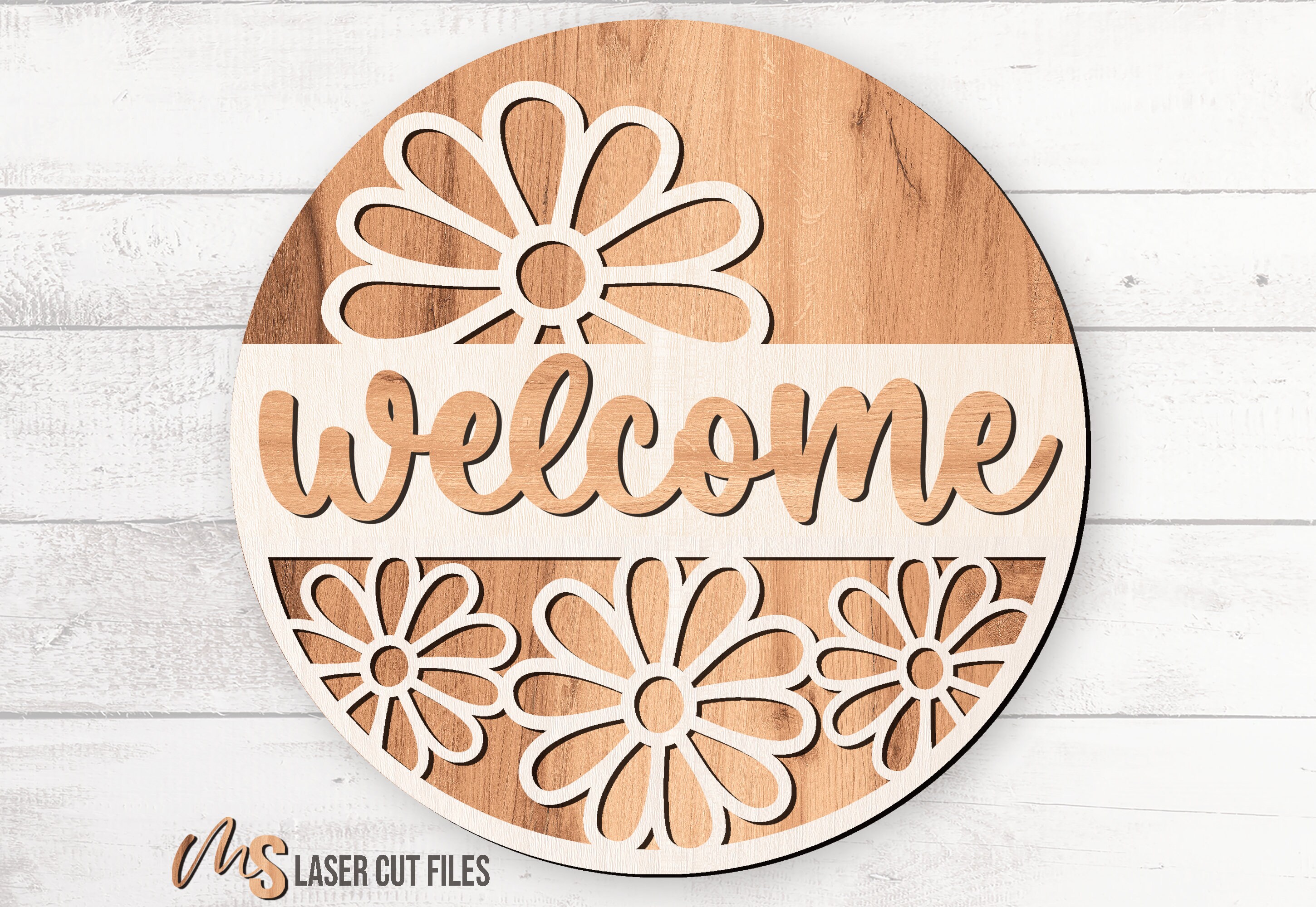 Daisy Welcome Sign SVG Daisy Door Hanger Svg Daisy Svg - Etsy