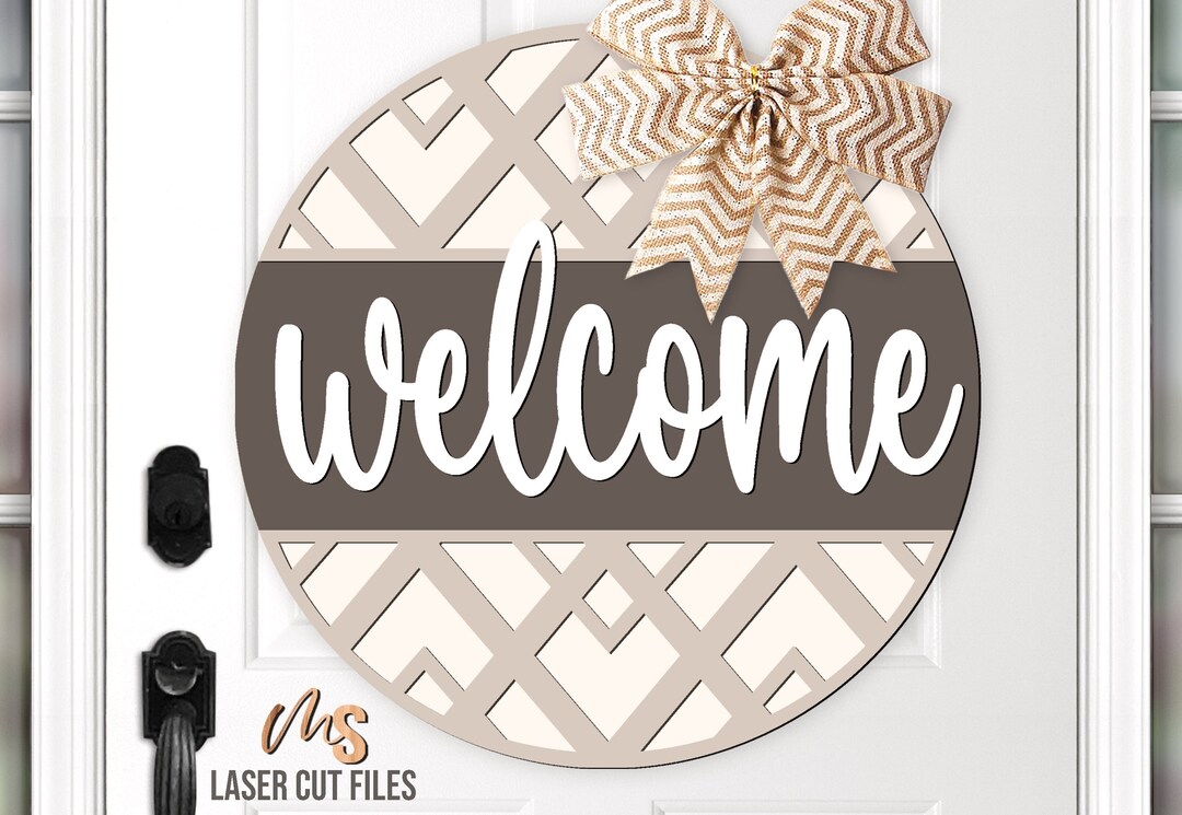Geometric Welcome Sign SVG - Boho Door Hanger Svg - Welcome Svg - Laser ...