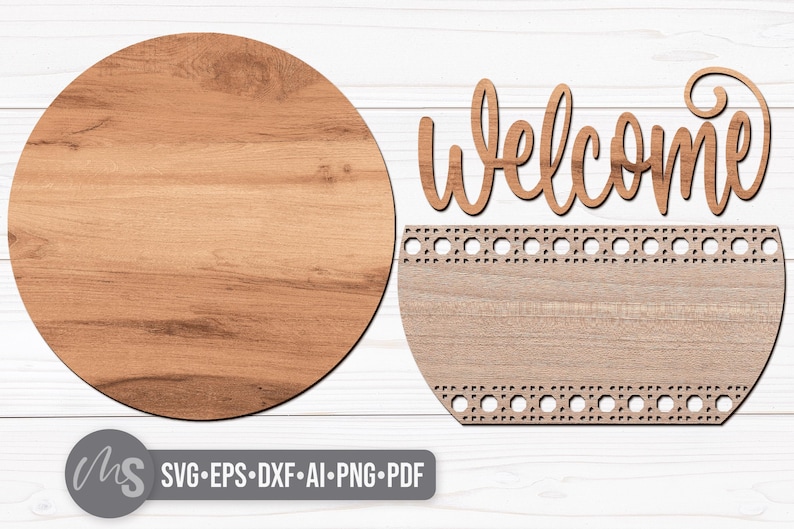 Minimalist Boho Welcome Sign SVG: Farmhouse Door Hanger SVG Laser Cut ...